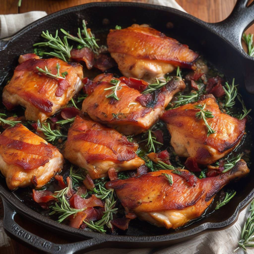 Chicken Thighs Bacon Recipe: Crispy Skins and Smoky Flavor Fusion ...