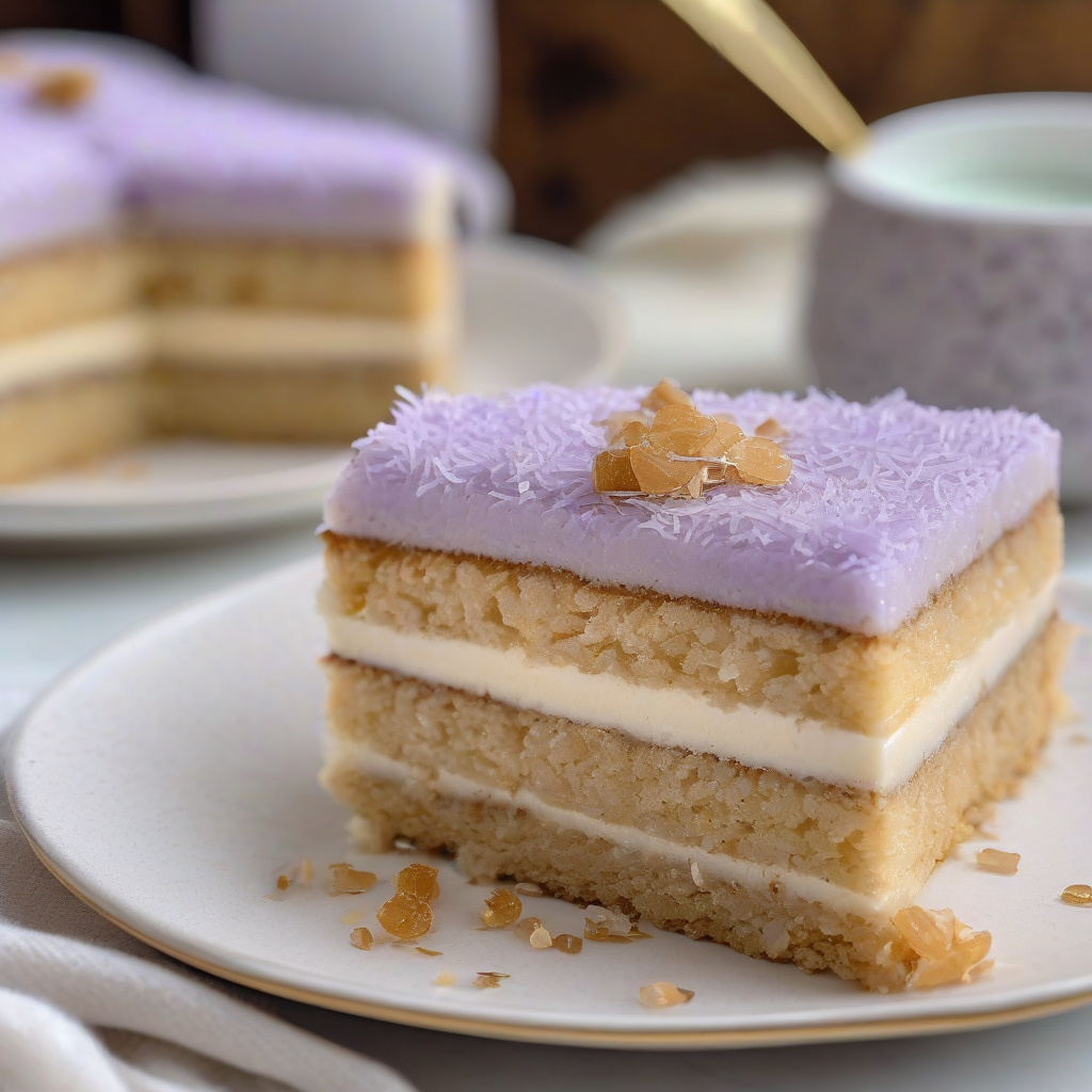 Sweet Taro Cake Recipe: Fluffy Layers with Creamy Coconut Frosting ...