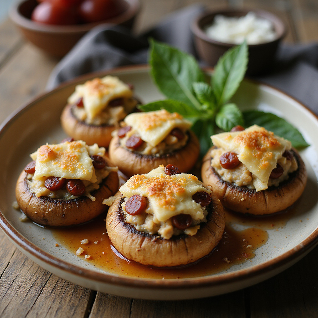Stuffed Sausage Mushrooms Recipe: Hearty Appetizer in 20 Minutes ...