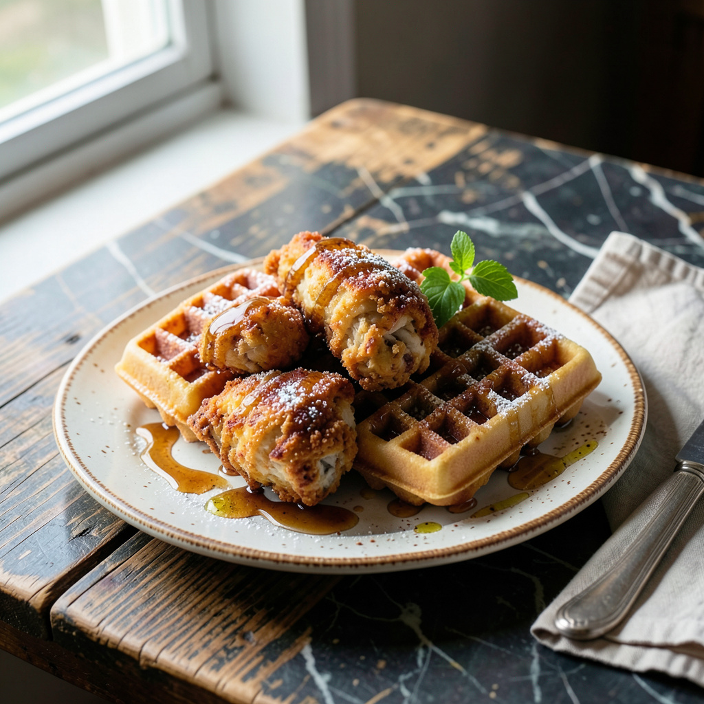 Chicken and Waffles Recipe: Crispy Fried Chicken & Fluffy Waffles Combo ...