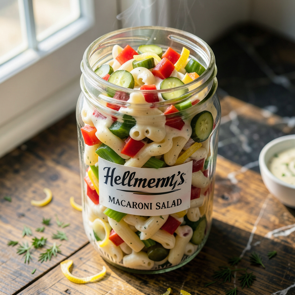 Hellmann's Macaroni Salad Recipe: Creamy Classic Using the Jar - Drool ...