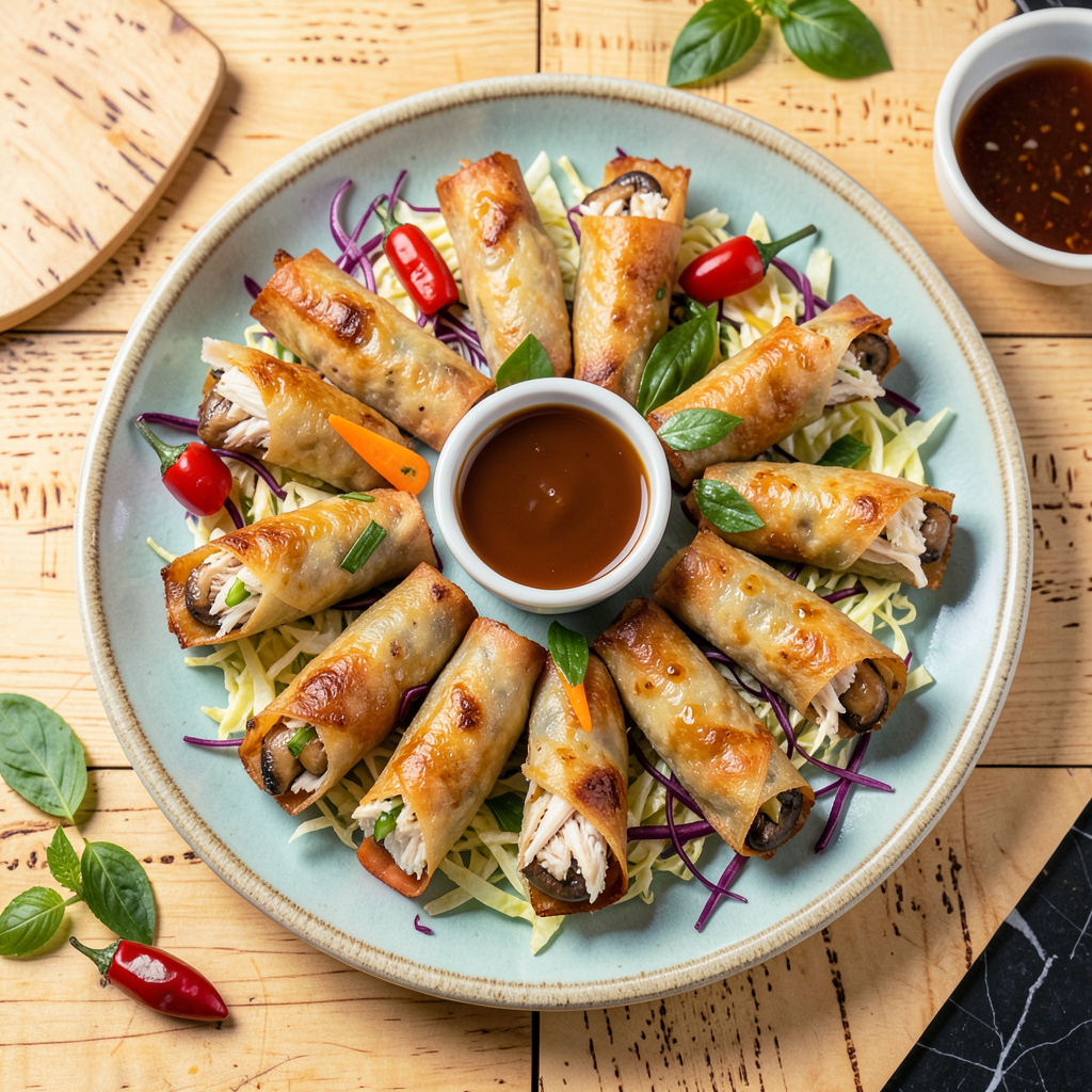 Chicken Spring Rolls Recipe: Crispy Wrappers With Juicy Filling - Drool ...
