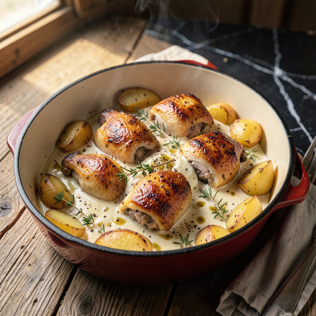 Dutch Chicken Recipe: Creamy Mustard Braise With Crispy Potatoes ...