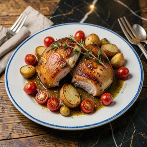Gourmet Chicken Recipe: Pan-Seared With Herb Butter Sauce - Drool Recipes