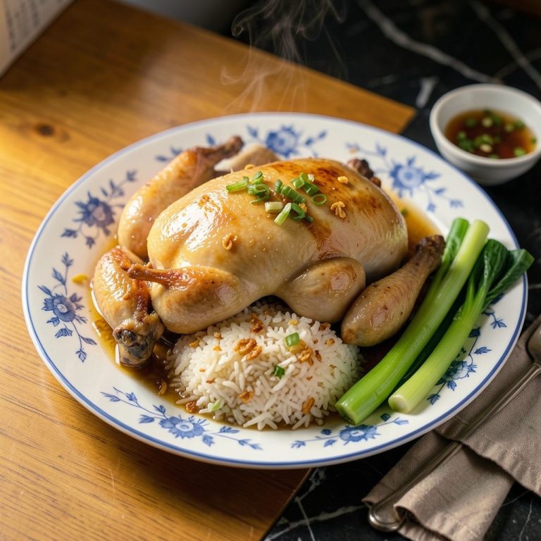 Hainanese Chicken Rice Recipe: Silky Smooth Chicken Over Fragrant Rice ...