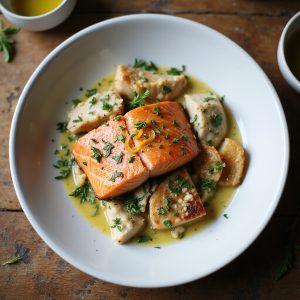 Chicken and Salmon Recipe: Surf and Turf Elegance for Two - Drool Recipes
