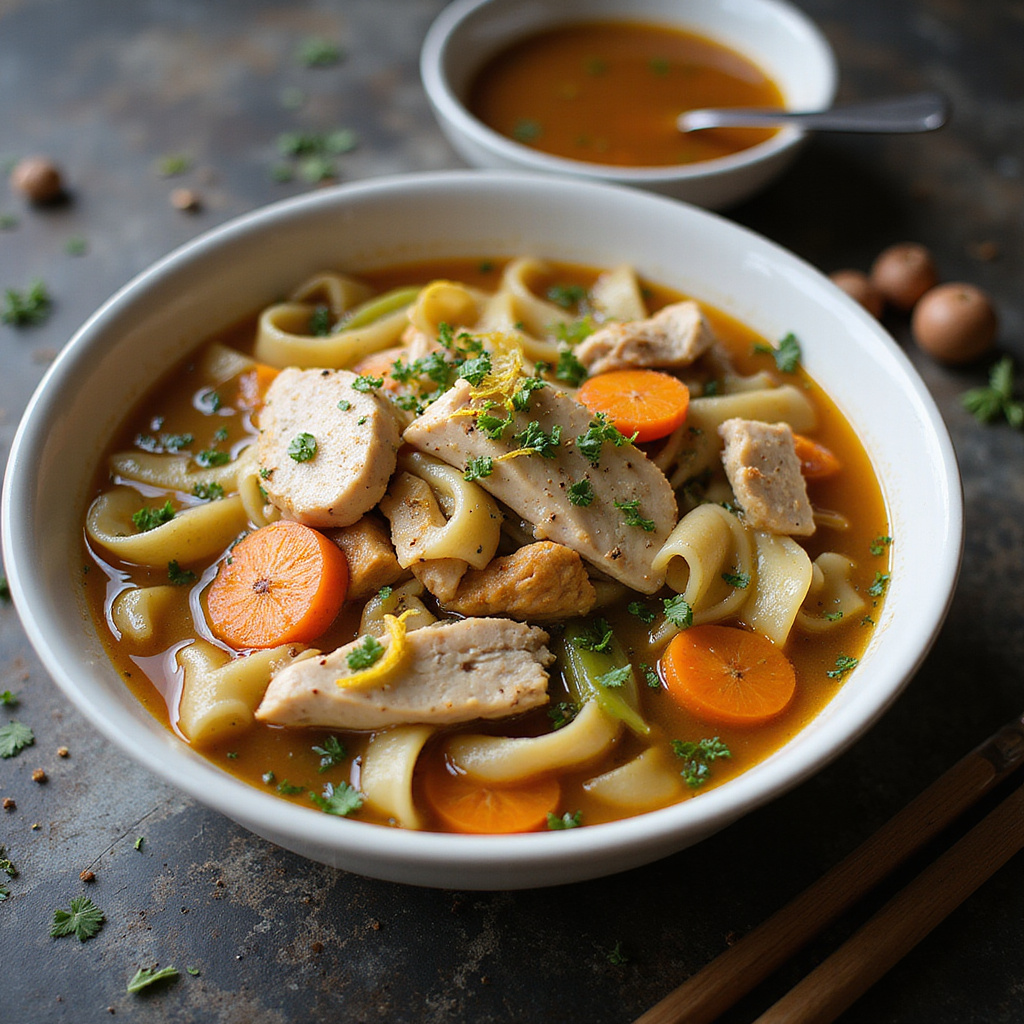 Chicken Noodle Soup Recipe Whole Chicken: Simmered Stock with Tender ...