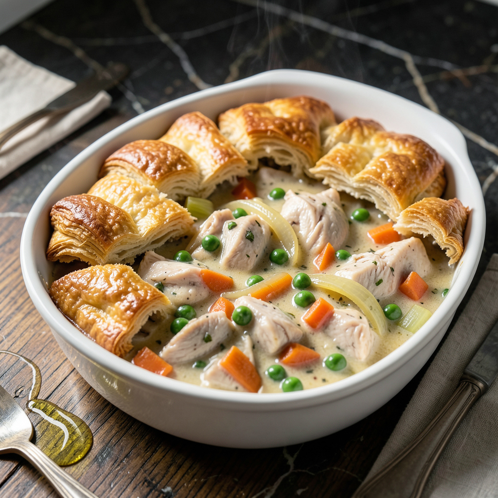 Homemade Chicken Pot Pie Recipe With Biscuits: Flaky Topping Over ...