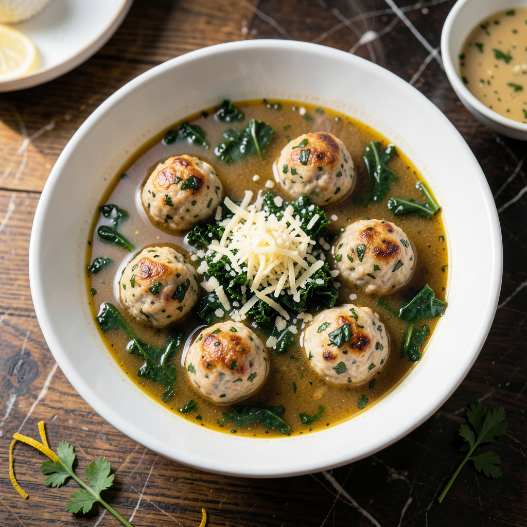 Italian Wedding Soup Recipe With Chicken Meatballs: Light Broth With ...