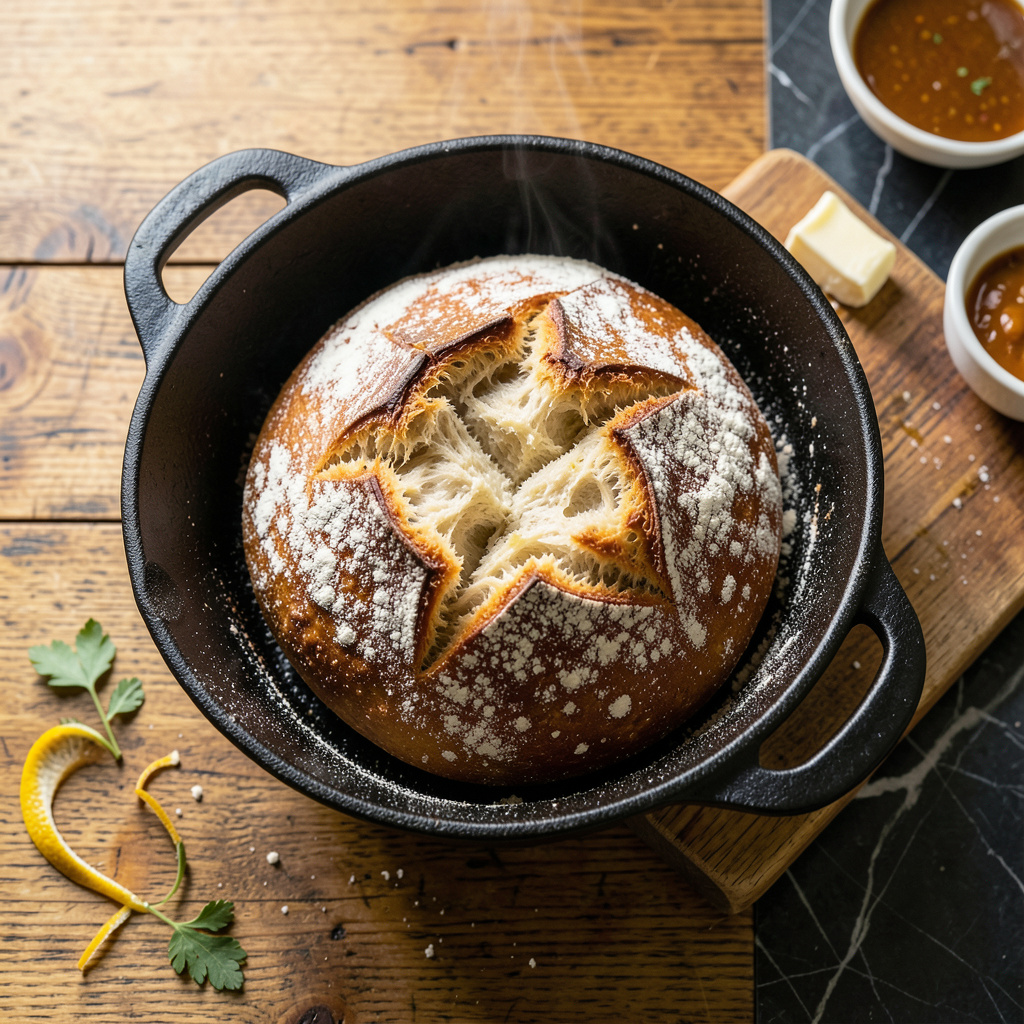 Dutch Oven Bread Recipe With Bread Flour: Artisan Crust in One Pot ...