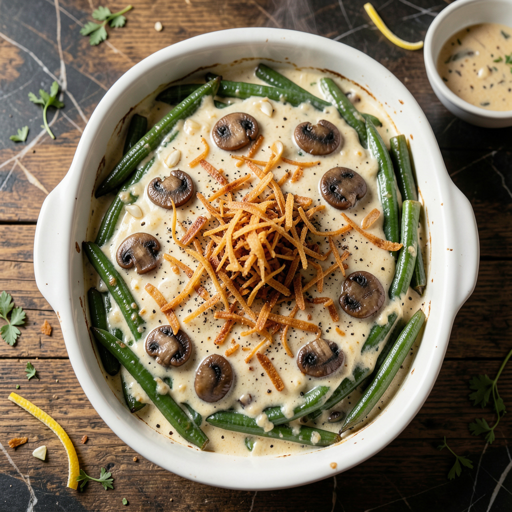 Green Bean Casserole Recipe No Cream Of Mushroom: Homemade Creamy Base ...