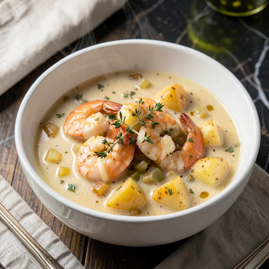 Shrimp Chowder Recipe With Potatoes: New England-Style Seafood Richness ...