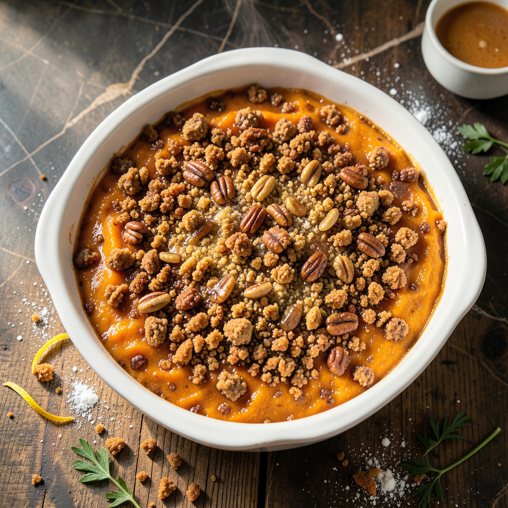 Sweet Potato Casserole Recipe With Crumble Topping: Buttery Pecan ...